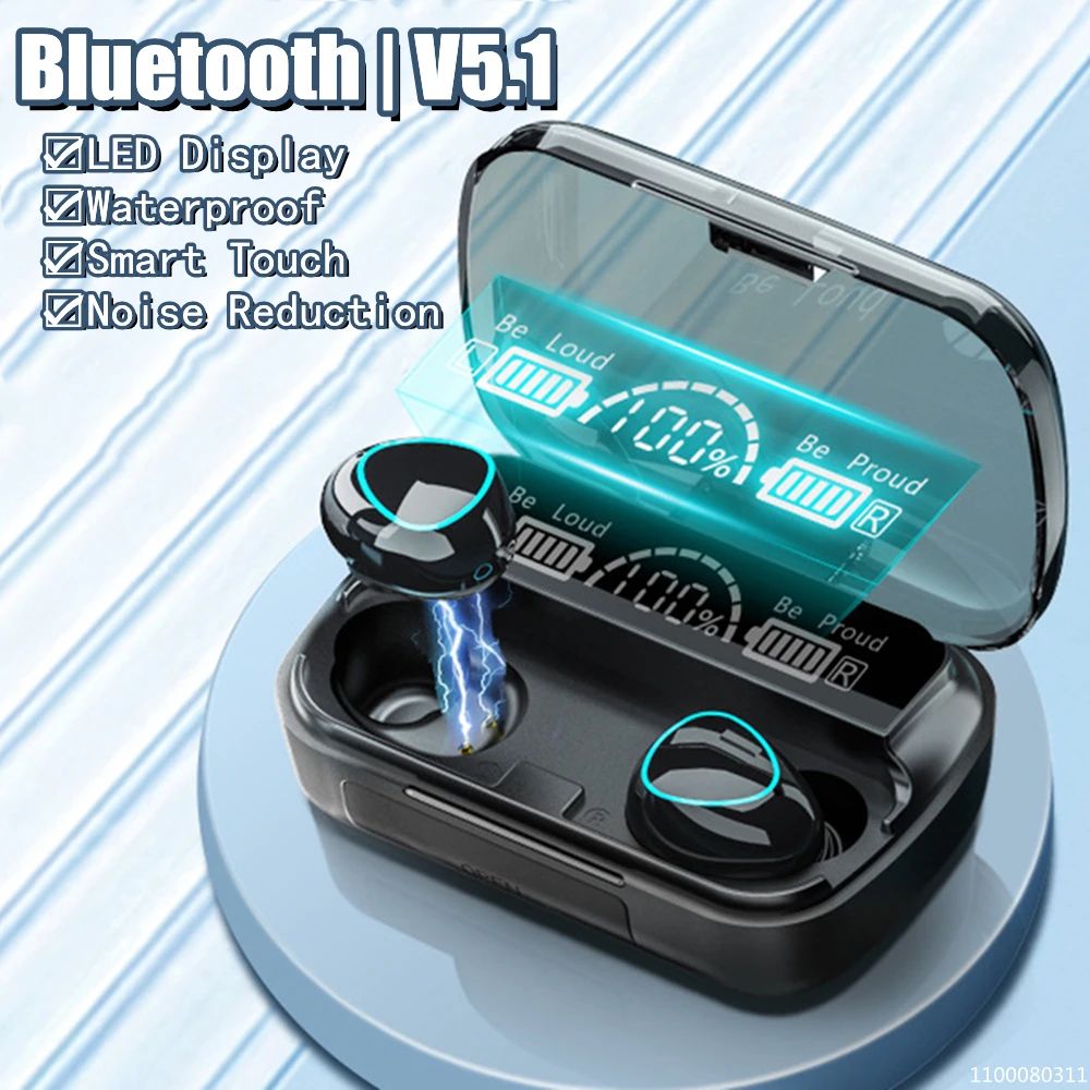 New Tws M10 Bluetooth Earphones Wireless Headphone With Mic 9D Hifi ...