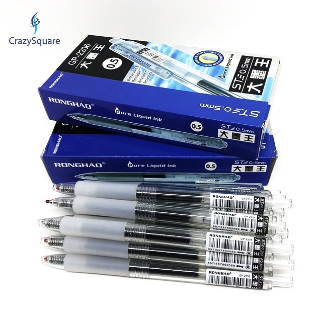 12pcs 0.5mm Ronghao Retractable & Refillable Sign Pen GP2206 | Shopee ...