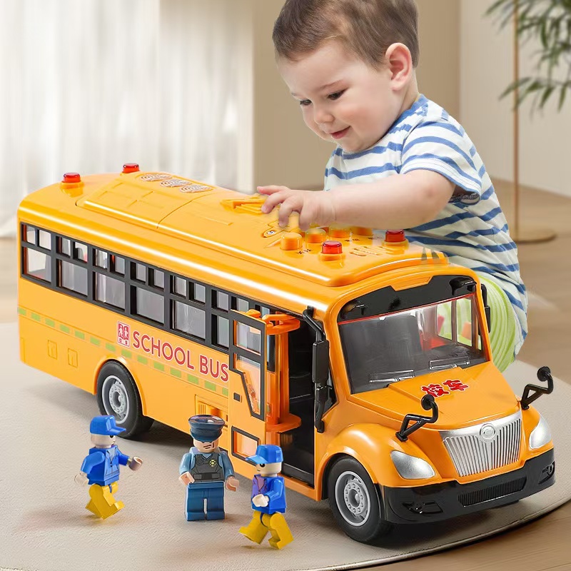 Large Size School Bus Bus Children's Toy Car Simulation Sound Light ...
