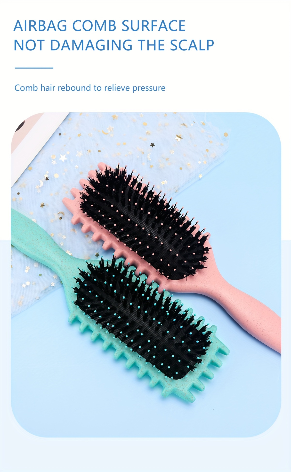 Burl Define Brush Wheat Straw Massage Bouncing Comb Explosive Curling ...