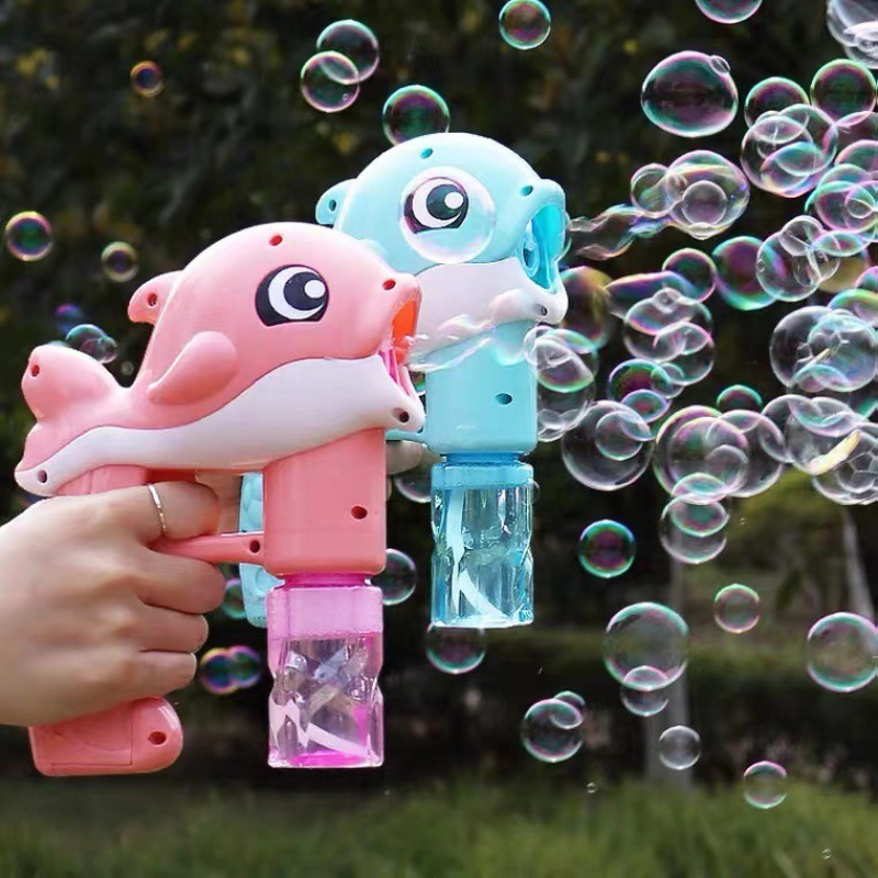 Dolphin Bubble Machine Toy No Leakage Light Music Fully Automatic ...