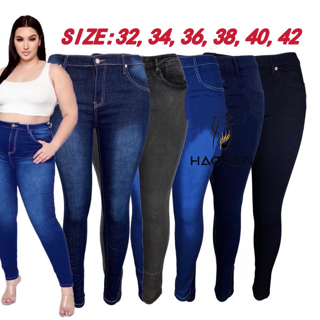 Sexy Plus Size 40 High Waist Stretchable Denim Jeans Skinny Jeans Maong Pants For Women #LP801 ...