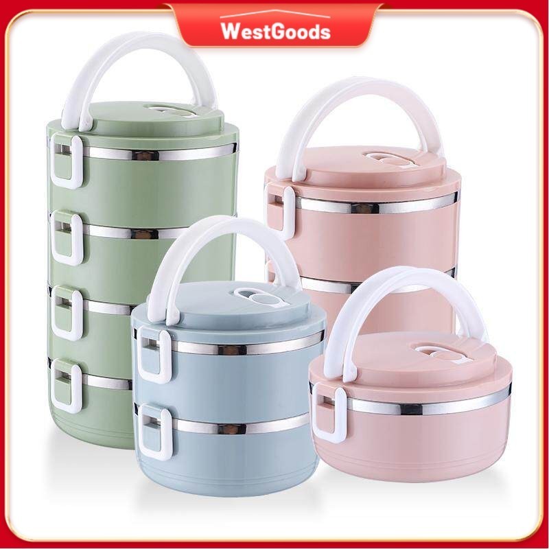 WG Stackable Thermal Lunch Box Stainless Steel Insulated Bento Portable ...