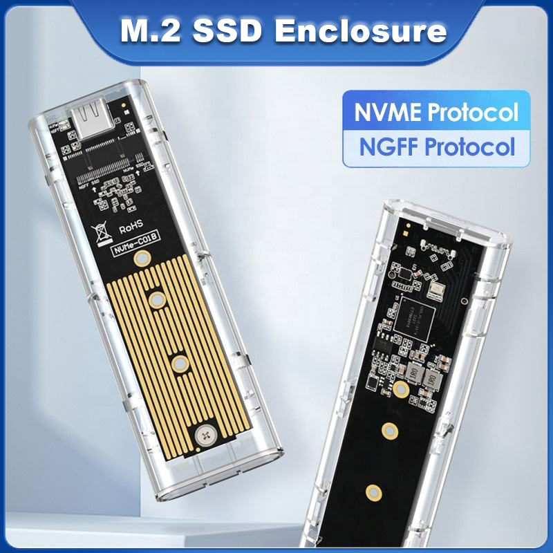 M.2 NVMe SSD Enclosure Adapter Tool-Free Aluminum Case USB C 3.1 Gen 2 10Gbps to NVMe PCIe ...