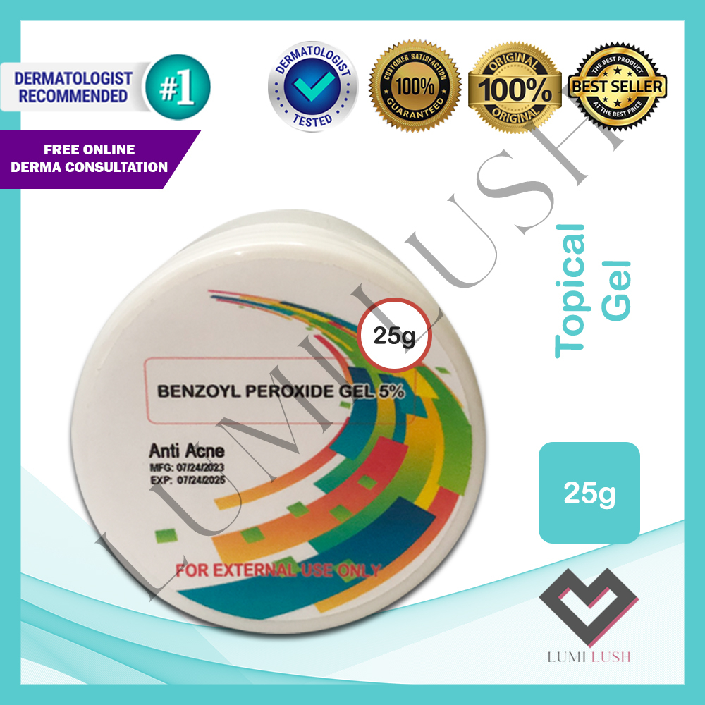 Benzoyl Peroxide GEL / BPO Gel 5% 25g ANTI ACNE tigyawat pimples derma ...
