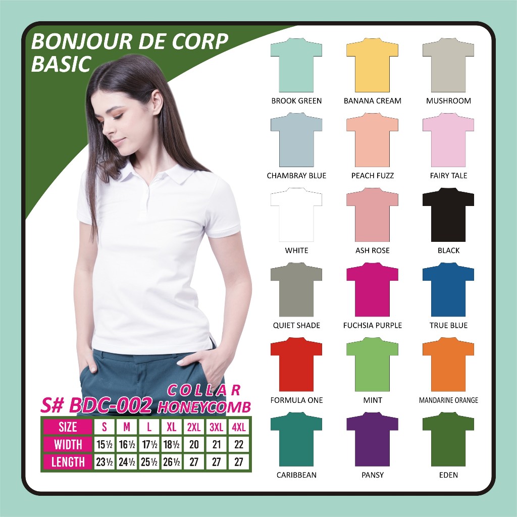 Bonjour de Corp BDC-002 Colors #1 Women's Honeycomb Polo Shirt for ...