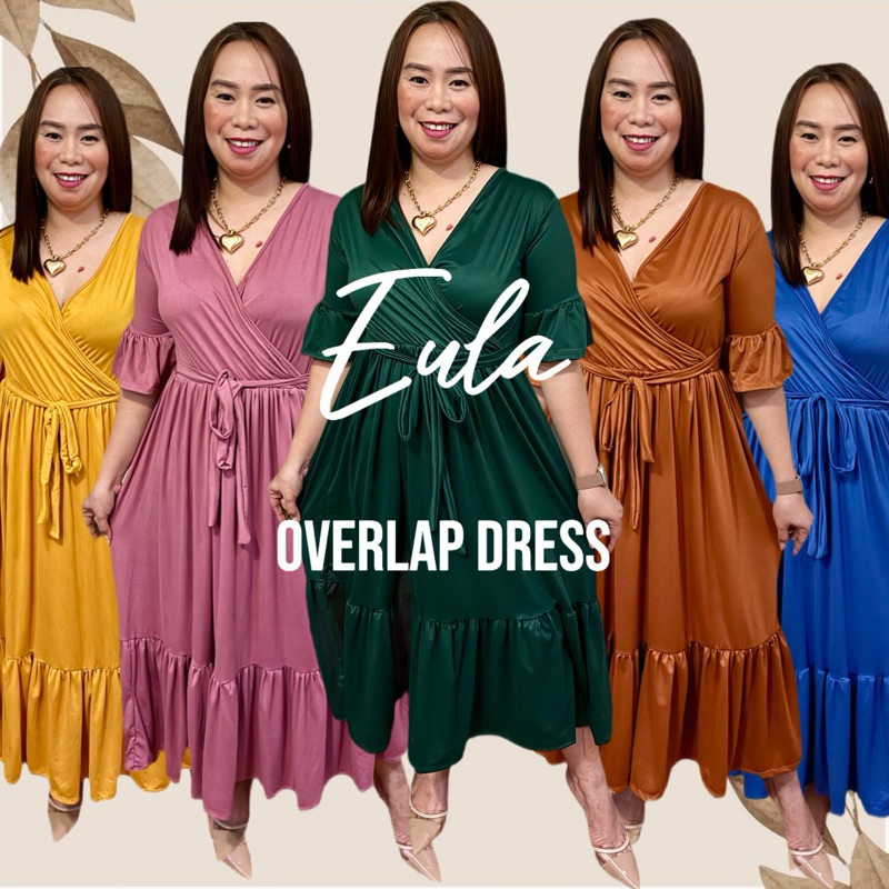 EULA PLUS SIZE OVERLAP DRESS (PLAIN) | RITCHROXRTWSHOP | Shopee Philippines