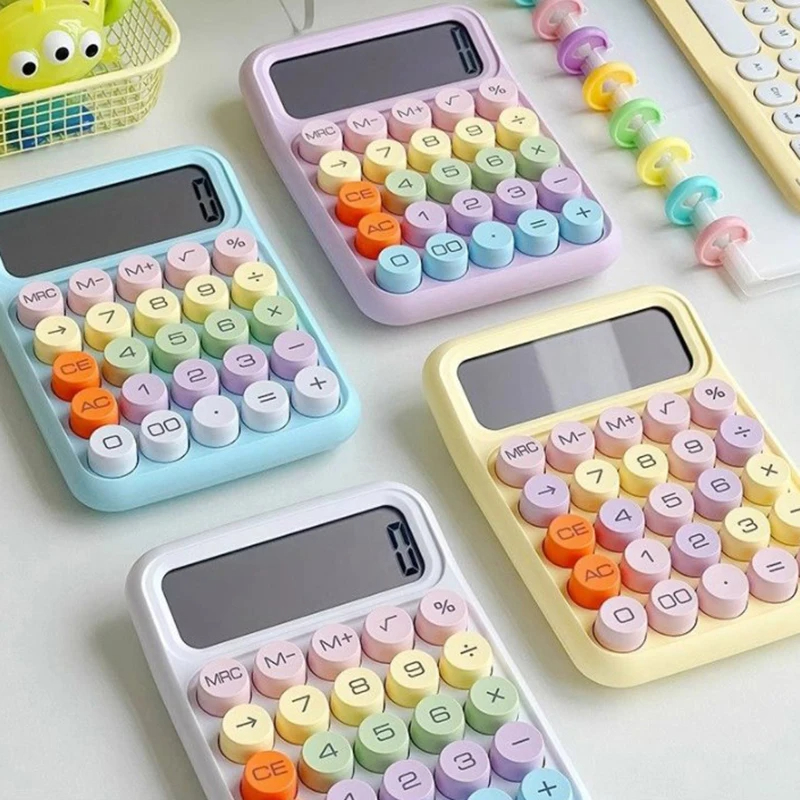 Keyboard calculator office 12 digit mechanical calculator cute candy ...