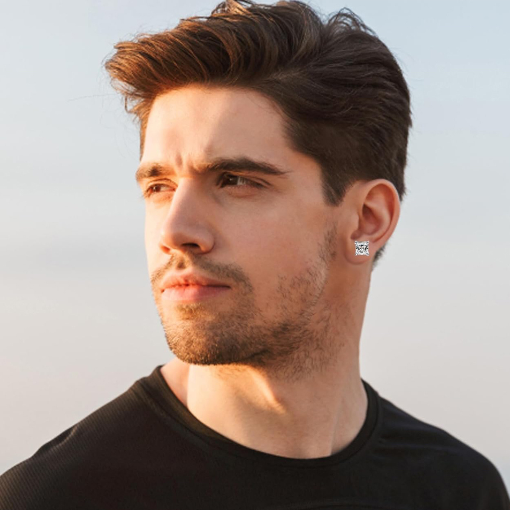 1 Pairs Crystal Strong Magnetic Ear Stud Clip Earrings for Men Women ...