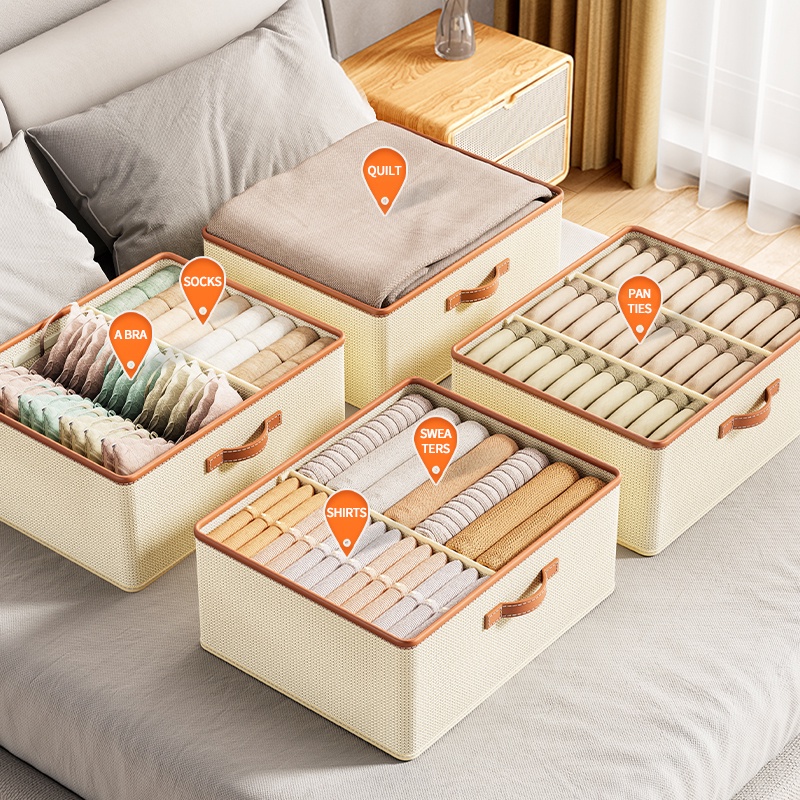 Clothes Storage Box Foldable Underwear Storage Box Wardrobe ...