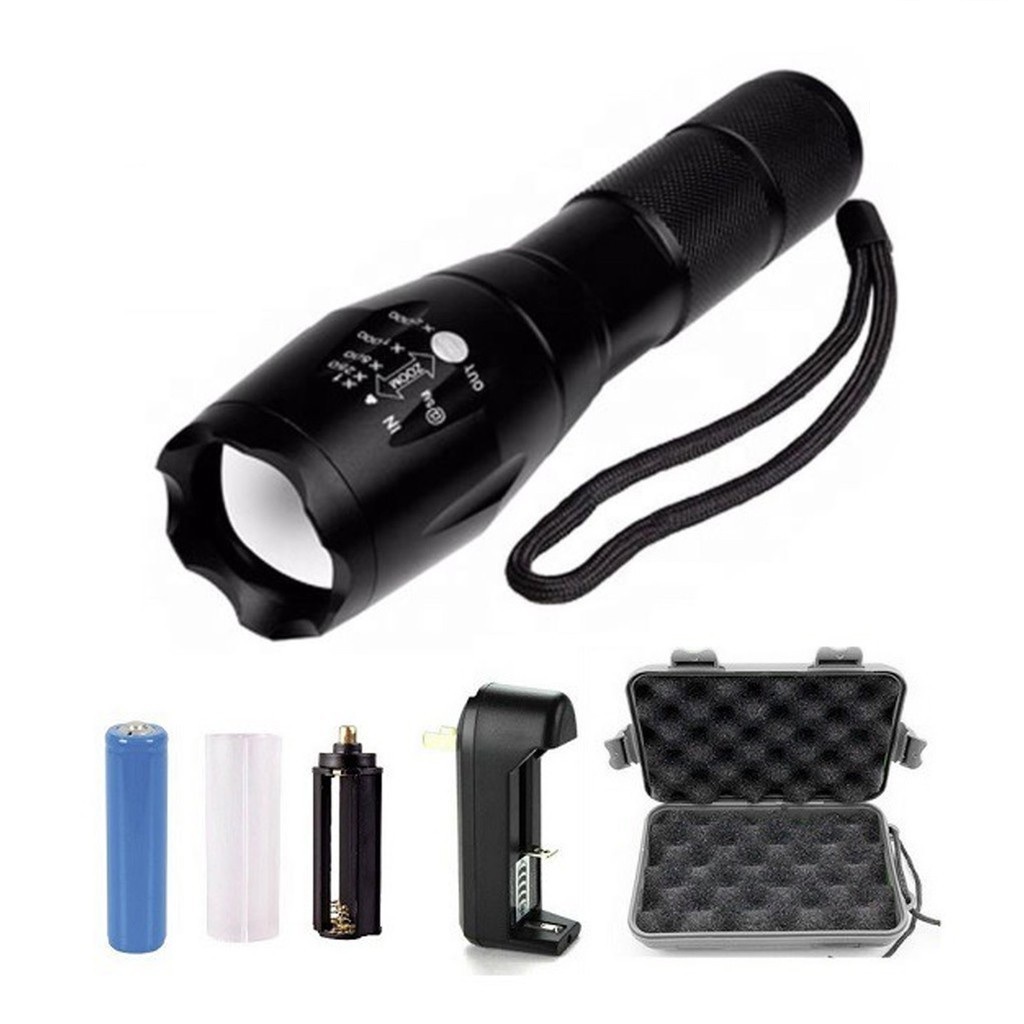 Ultra Bright CREE XML T6 LED 5 Mode Bright Zoom Flashlight Splash Proof Torch | Shopee Philippines