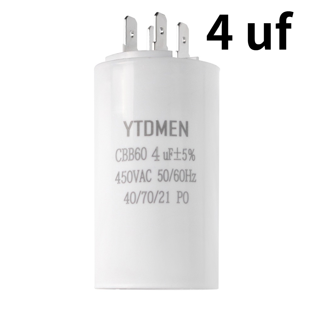 1 Piece CBB60 Starting Capacitor 450VAC 4-Pin Double Insert Replacement Electric Motor Run ...