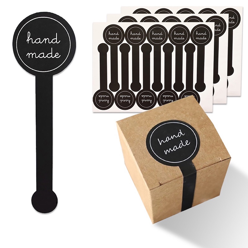 100 Pcs/Pack Handmade Stickers Bakery Cake Packaging Sealing Labels ...