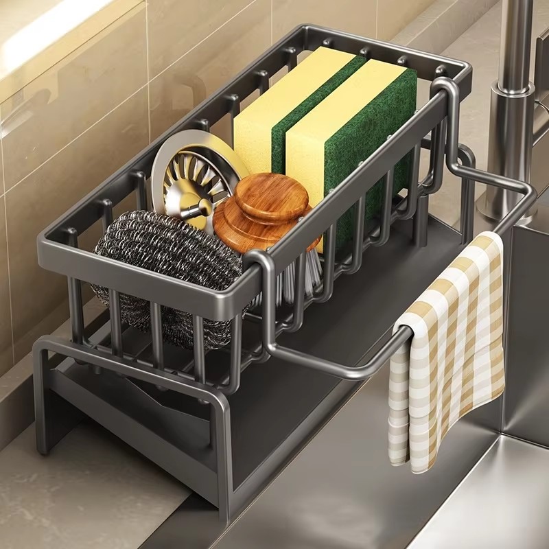 Kitchen Drain Rack Sponge Rack Household Sink Rag Basket Dishwashing ...