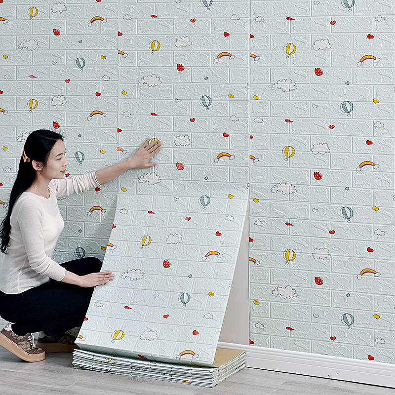 3D self-adhesive brick pattern wall stickers ceiling background wall ...