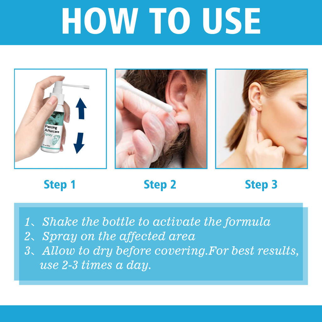 South Moon 30ml Piercing Aftercare Spray Effective Earring Cleaning ...