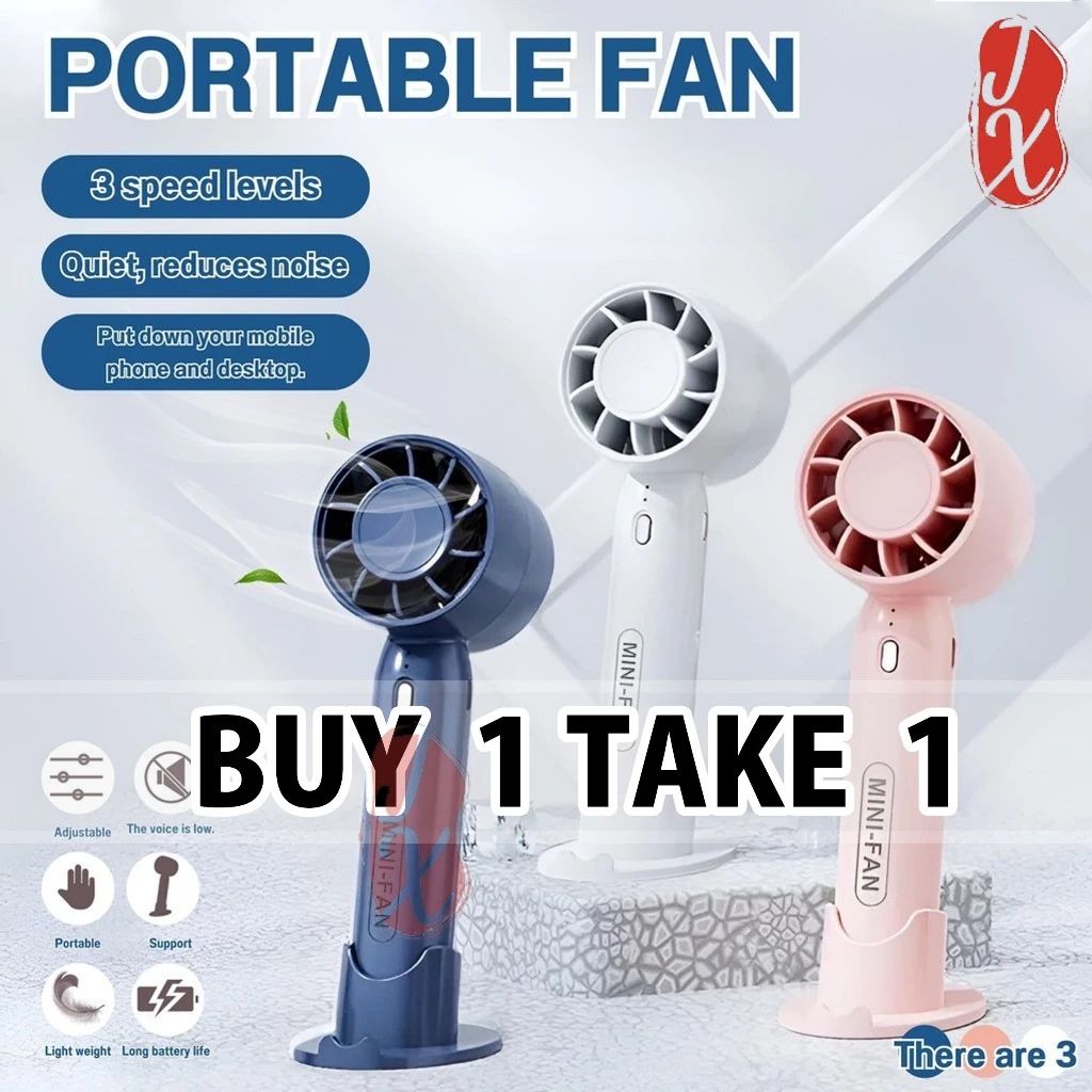 JX BUY 1 TAKE 1 T10 Portable Mini Fan USB Rechargeable with Adjustable ...