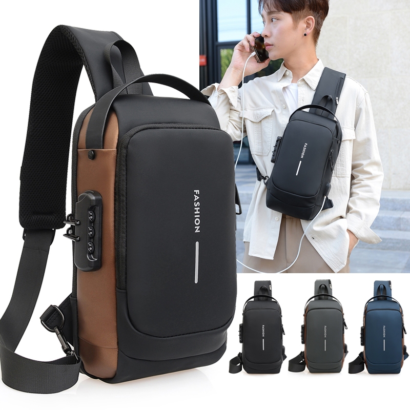 JNK #88039 Backpack USB Charging Sling bag Chest Bags Waterproof Large ...