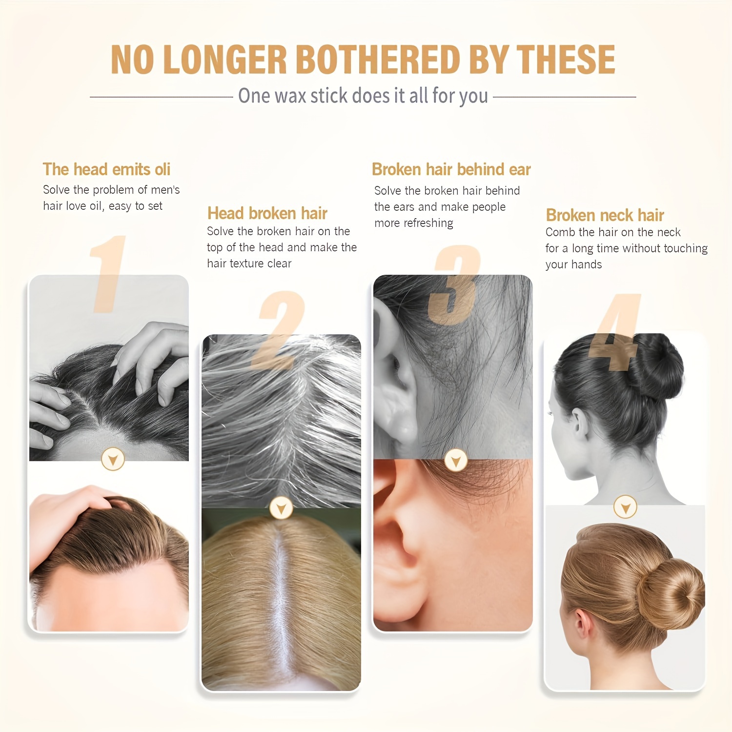 New Hair Wax Stick for Flyaways and Edge Frizz, Easy to Absorb & Non ...