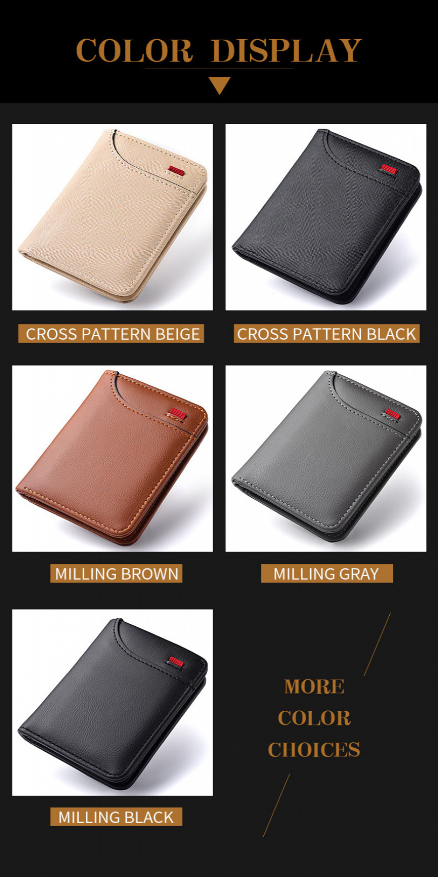 Men's Slim Bifold Wallet - Vertical ID Window & Multi-Card Slot Compact ...