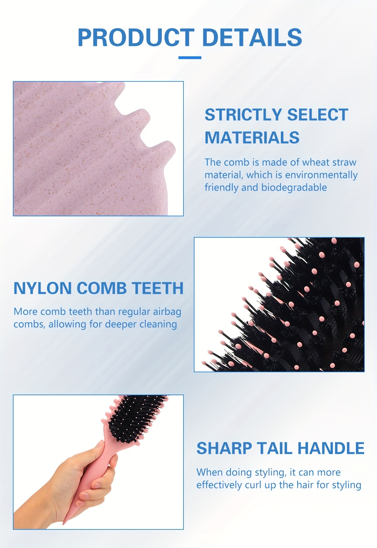 Burl Define Brush Wheat Straw Massage Bouncing Comb Explosive Curling ...