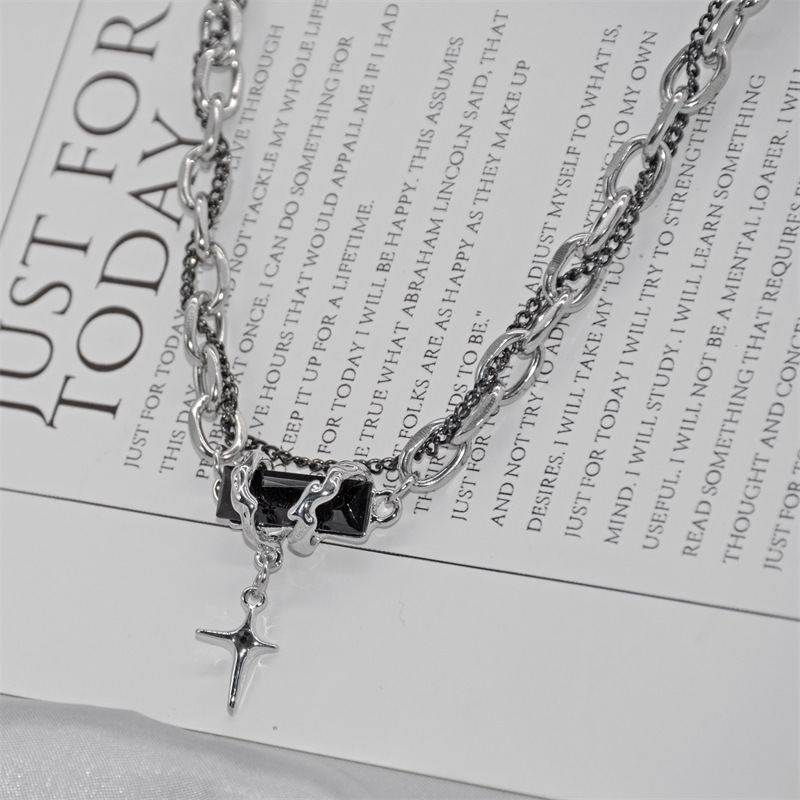 Minimalist Cross Necklace Titanium Steel Choker Gothic Pendant Chain ...