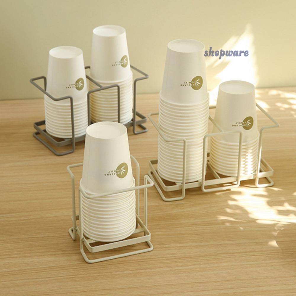 Shopware Paper Cup Holder Metal Paper Cup Rack Disposable Cup Storage ...