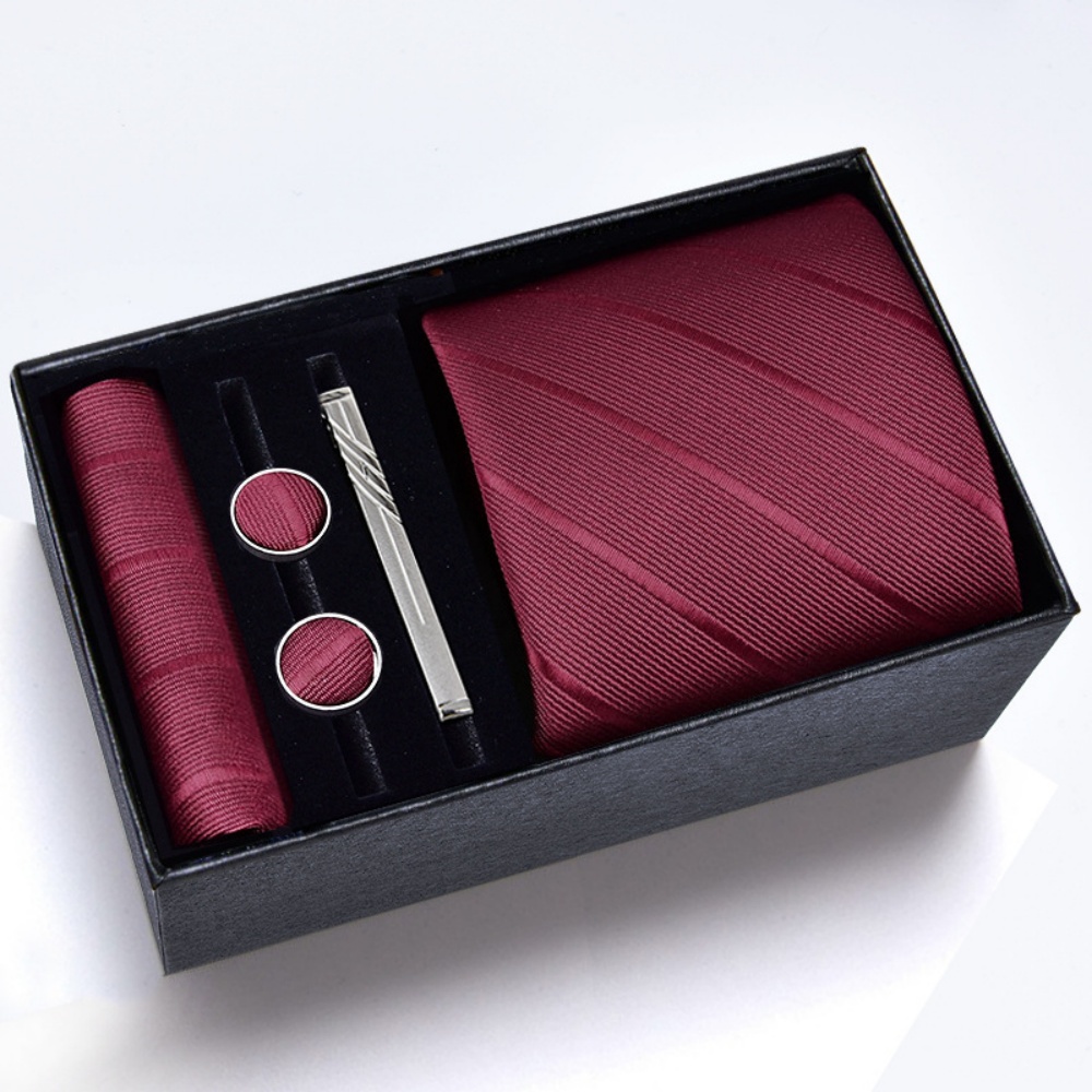 Tie Gift Box Set Tie+Square Scarf+Cufflinks+Tie Clip | Shopee Philippines