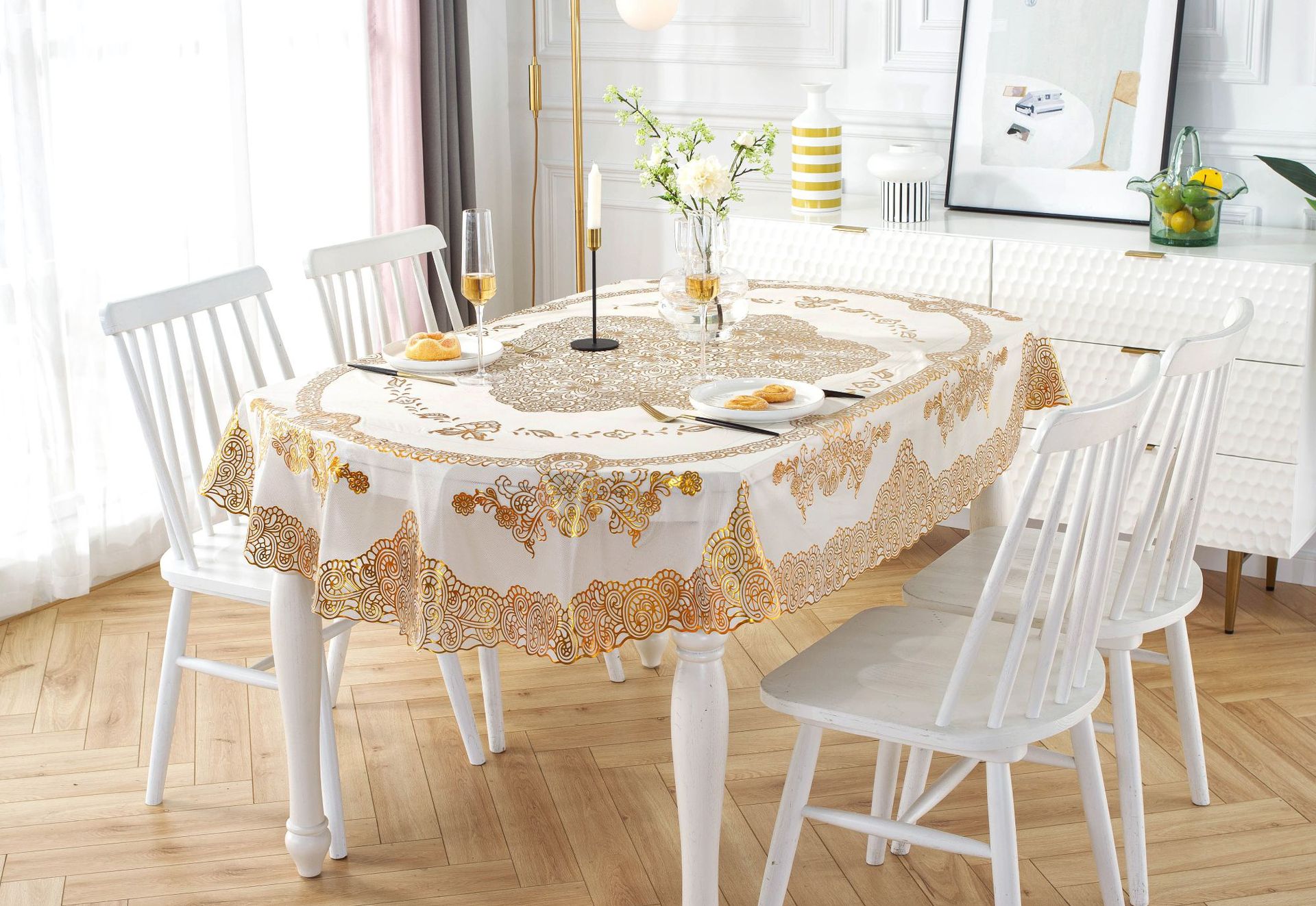 1pc 135 * 180cm Retractable Folding Table Oval Tablecloth PVC ...