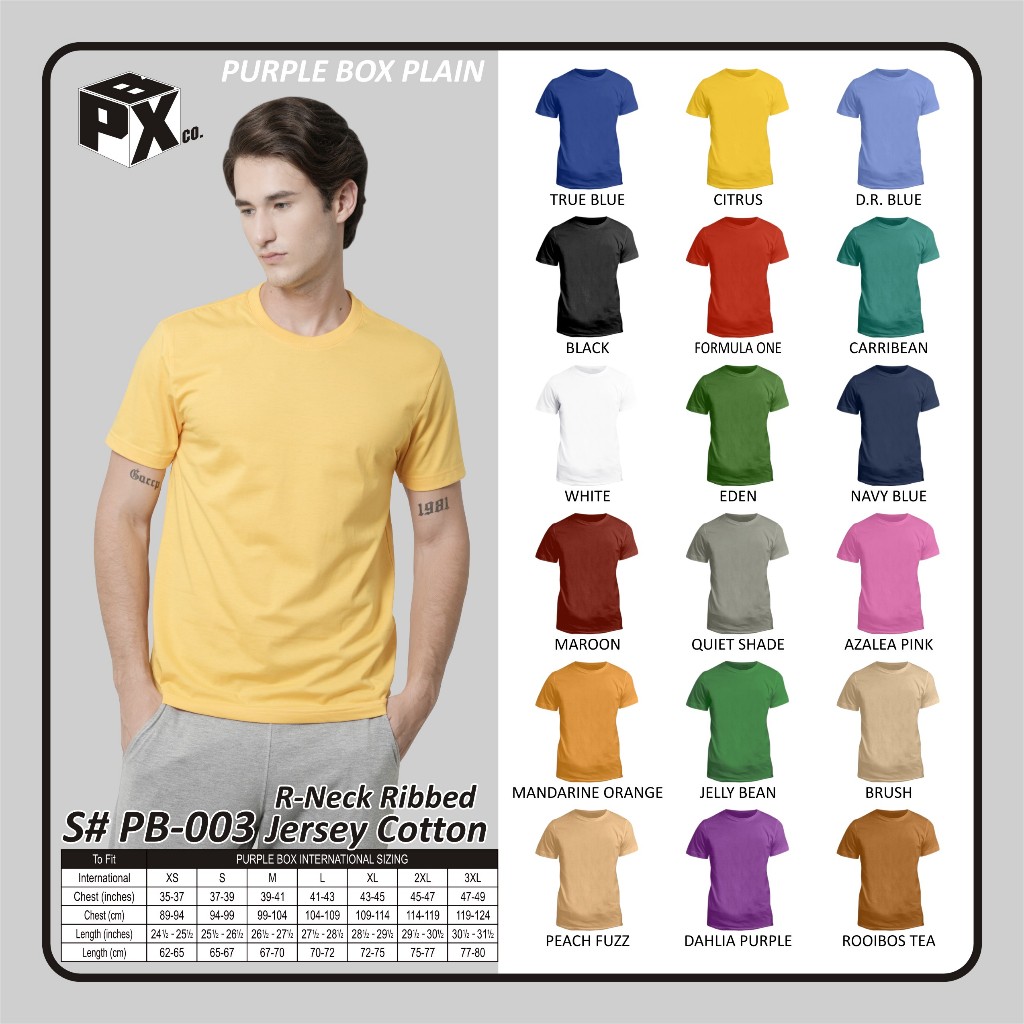 PURPLE BOX PB-003 DARK COLORS PLAIN ROUNDNECK TSHIRT UNISEX | Shopee Philippines