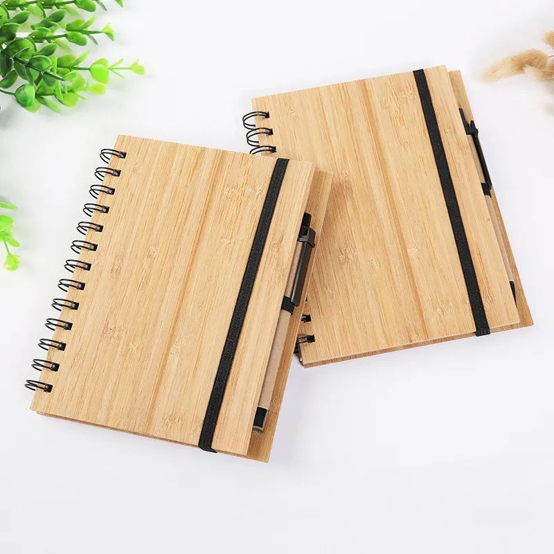 1Pc Full Bamboo Notebook Creative Student Stationery Bamboo Shavings ...