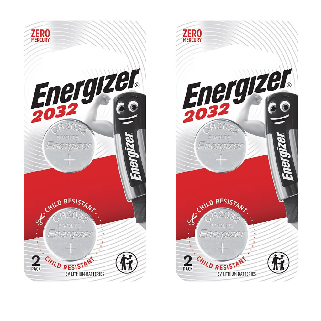 4PCS Energizer CR2032 3V Lithium Coin Button Batteries Zero Mercury ...