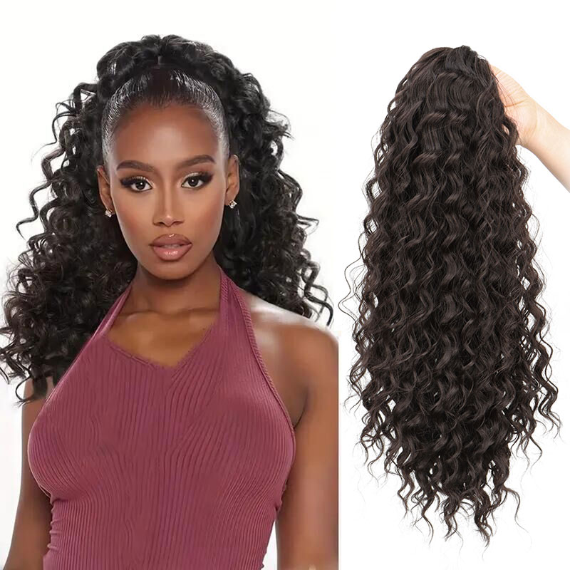 Synthetic Hair Extensions With Curly Ponytail Afro Curly Hair ...