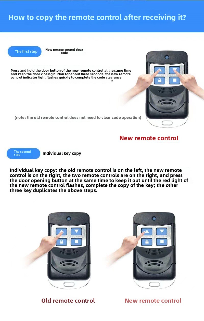 433MHz Electric Roller Shutter Remote Controller for Garage Gate Copy ...