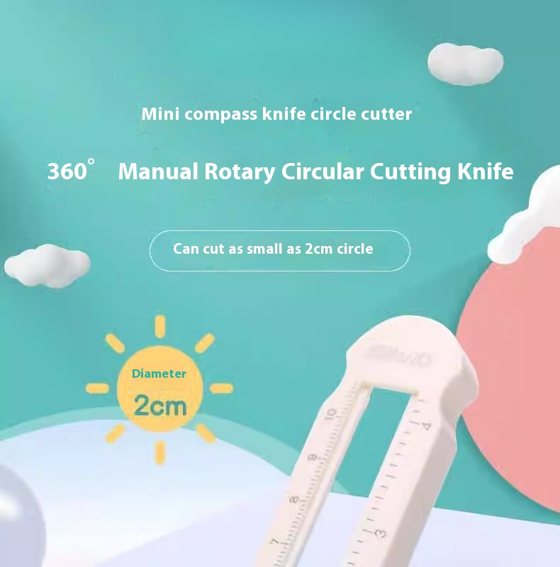1pc 360° Manual Rotating Compass Cutter - Precision Circle Cutter Tool ...