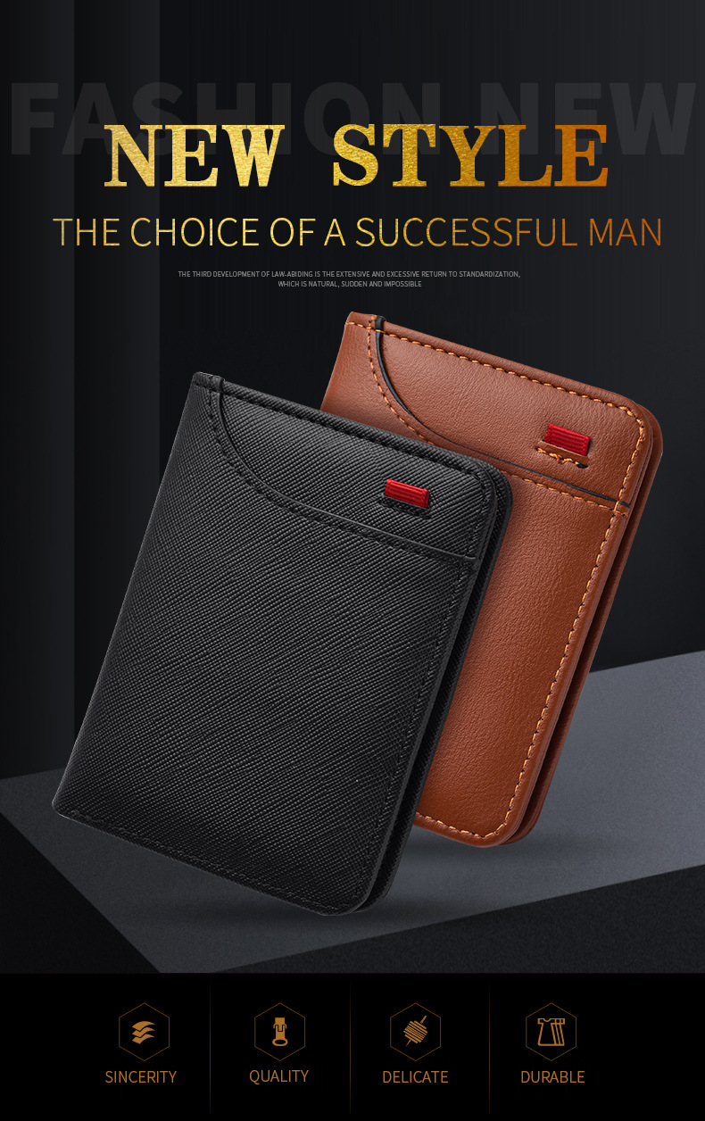 Men's Slim Bifold Wallet - Vertical ID Window & Multi-Card Slot Compact ...