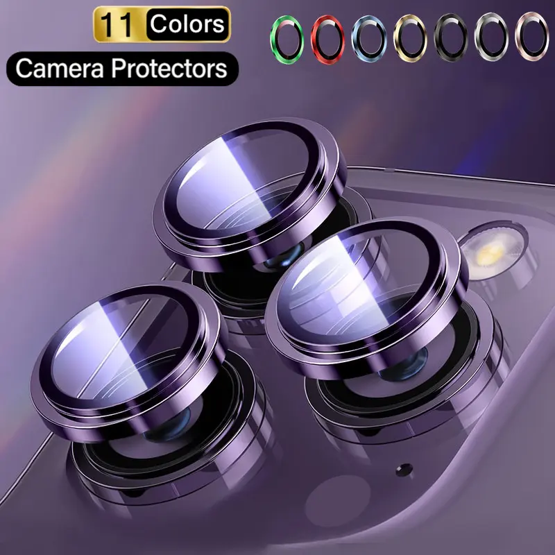 Metal Camera Lens Ring Protector Glass for IPhone 11 12 13 14 15 Pro ...