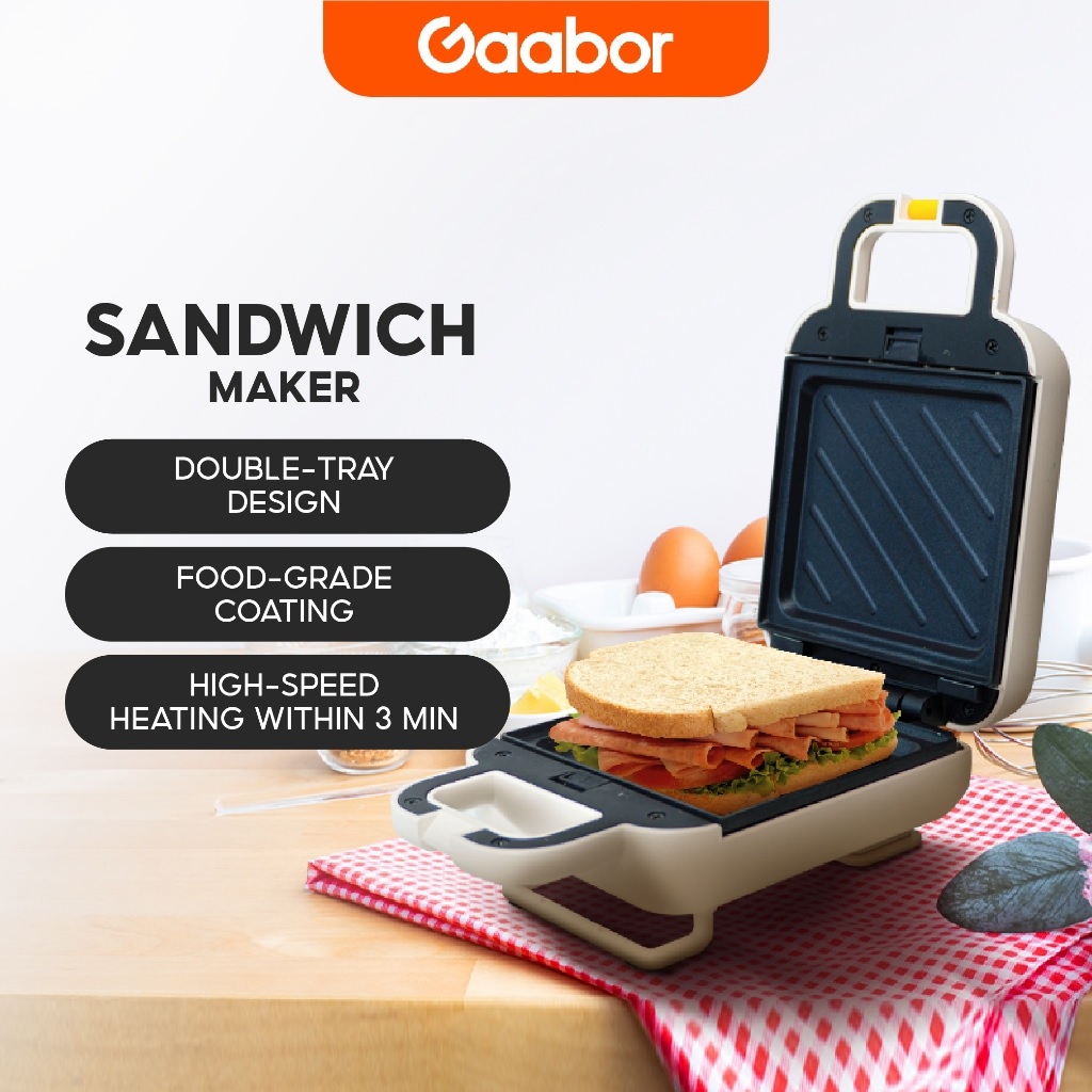 Gaabor Portable Sandwich Waffle Maker Multifunctional Breakfast Machine ...