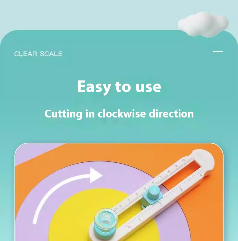 1pc 360° Manual Rotating Compass Cutter - Precision Circle Cutter Tool ...