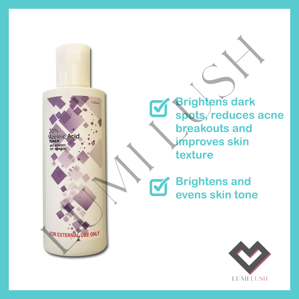 Lumi Lush Azelaic Acid 20% Toner 120mL Fight Acne Bacteria Whitening ...