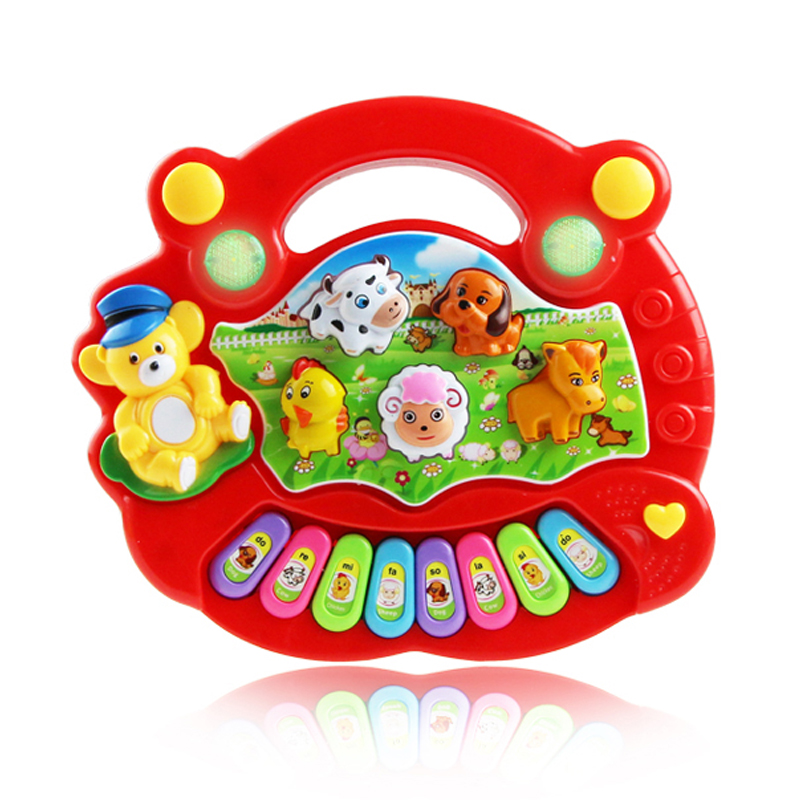 Baby Musical Toy with Farm Animal Sound Kids Piano Keyboard Electric ...