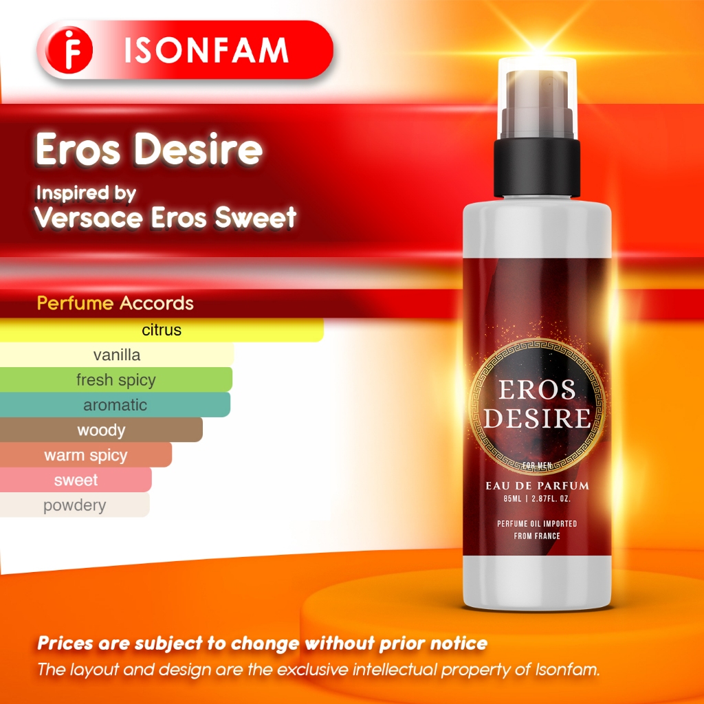 EROS DESIRE by ISONFAM Perfume Inspired Scent Oilbase 85ml bottle ...