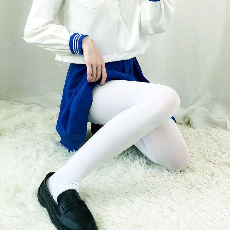 Velvet Pantyhose White Stockings Women Japanese Lolita JK White Silk ...