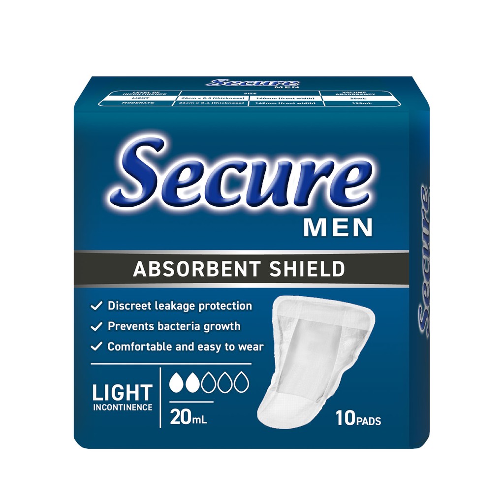 Secure Men Absorbent Shield- Light Incontinence 20ml | Shopee Philippines
