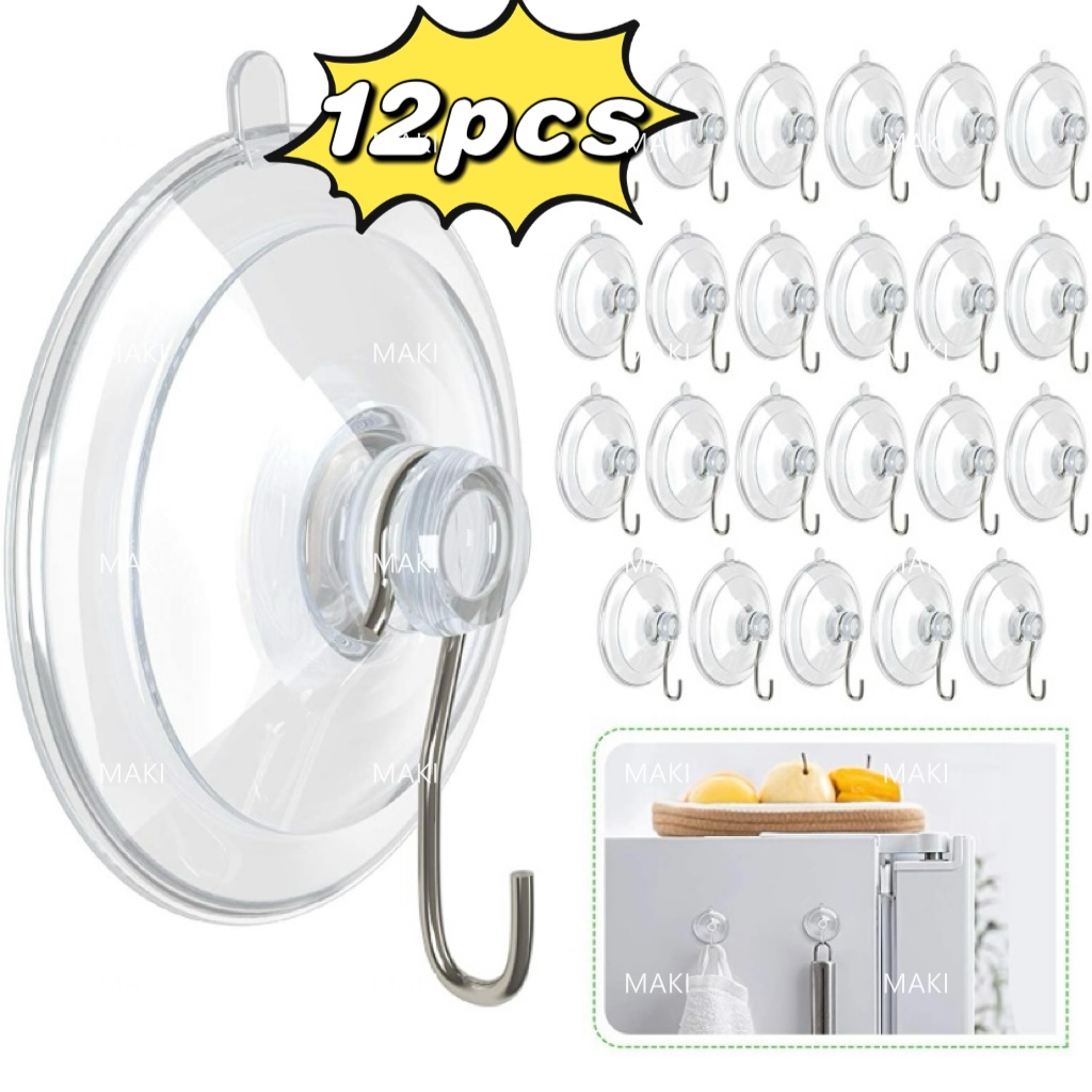 12pcs/set Multi-functional suction cup hooks,heavy duty,removable ...