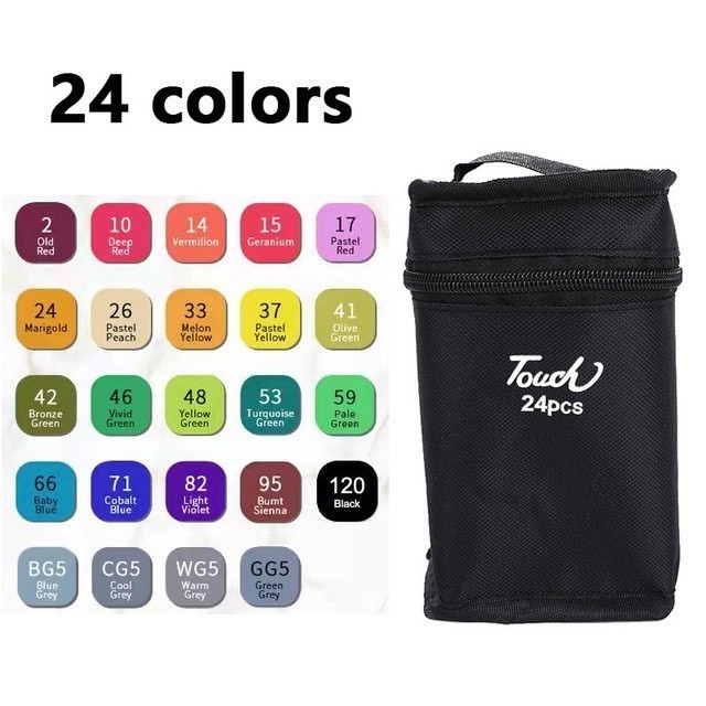 24 colors color marker alcohol marker set touch marker highlighter set ...