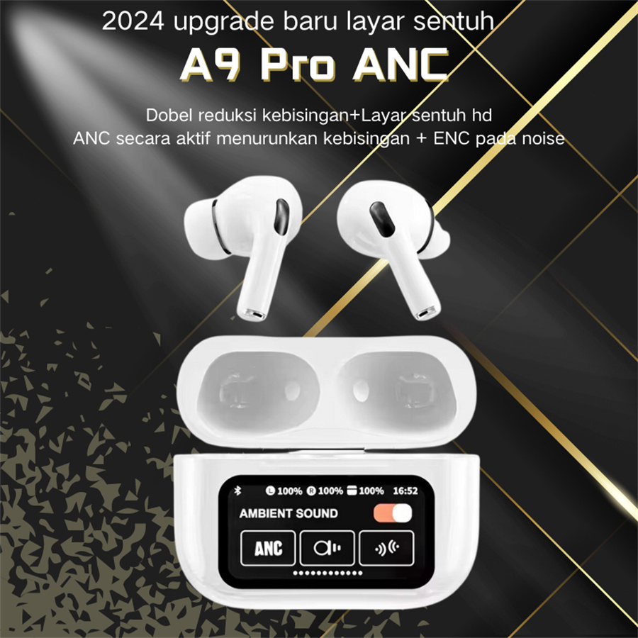 A9 Pro Earphones Wireless Bluetooth 5.4 Headset ANC Noise Reduction Mic ...
