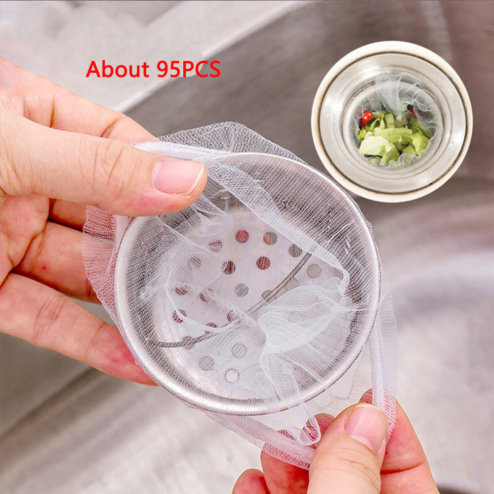 About 95pcs Kitchen Disposable Mesh Sink Filter Bags and PP Extraction ...