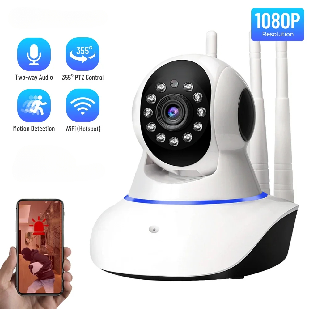 Wireless CCTV Camera Full HD 1080P WiFi IP 2MP Watch Home | Shopee ...