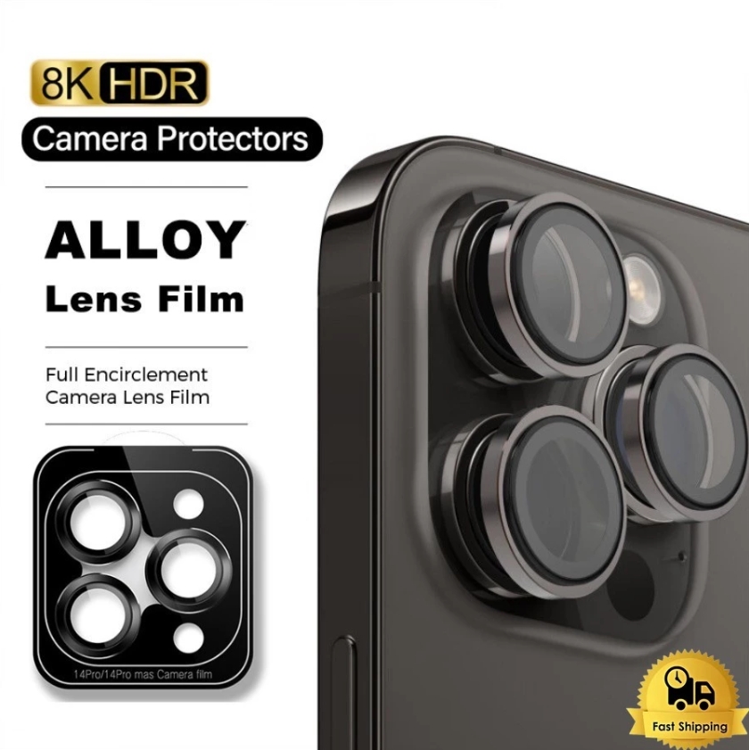 Easy Install Metal Camera Lens Film Protector for iPhone 14 15 16 Pro ...